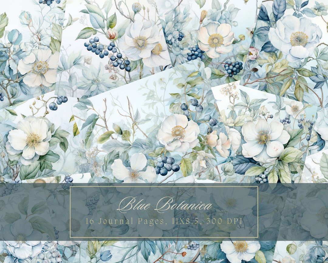 Floral Journal Kit Garden Journal Digital Paper for Scrapbooking ...