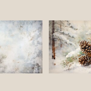 Snowy Pine Junk Journal Kit Winter Forest Pages Christmas Digital Paper ...