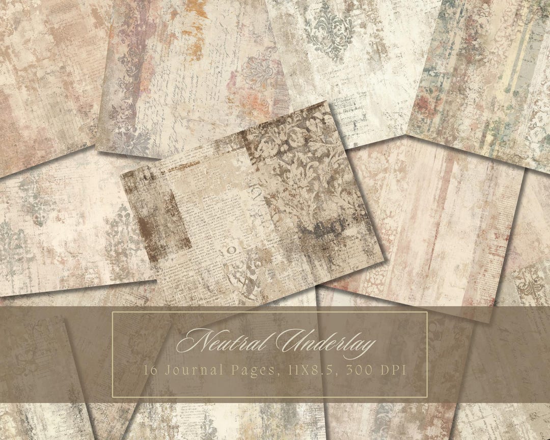 Beige Vintage Junk Journal Kit Digital Paper Texture Grunge ...