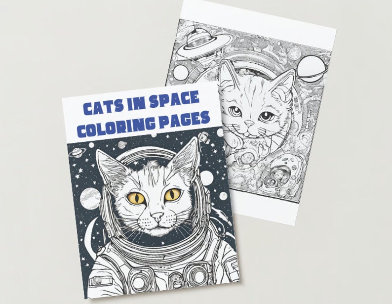 21 Cats in Space Coloring Pages at Home Kids Entertainment Activity ...