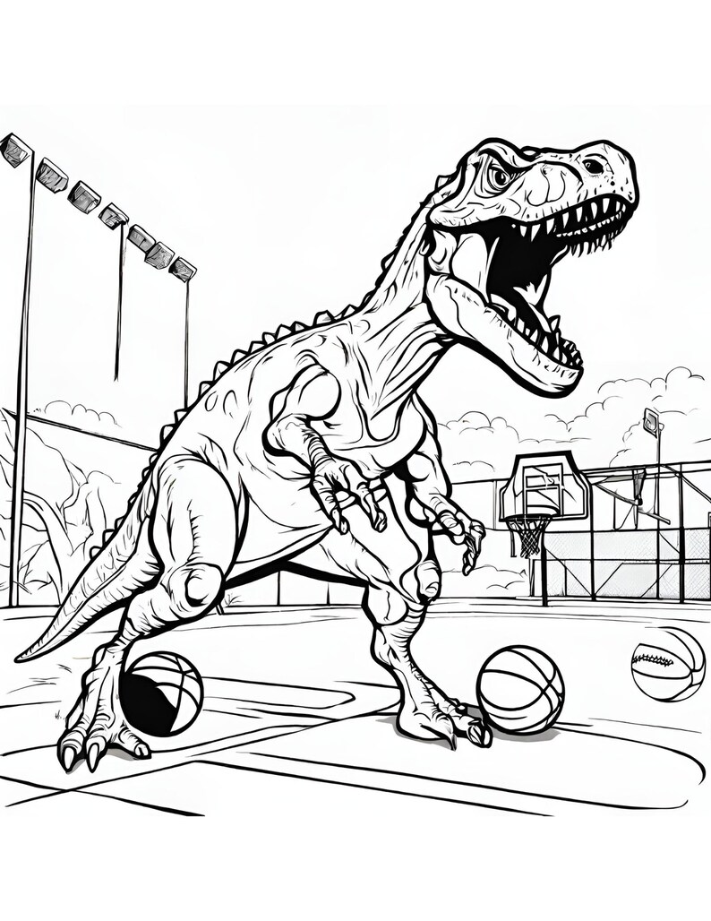 20 Fun Dinosaur Coloring Pages at Home Kids Entertainment Activity ...