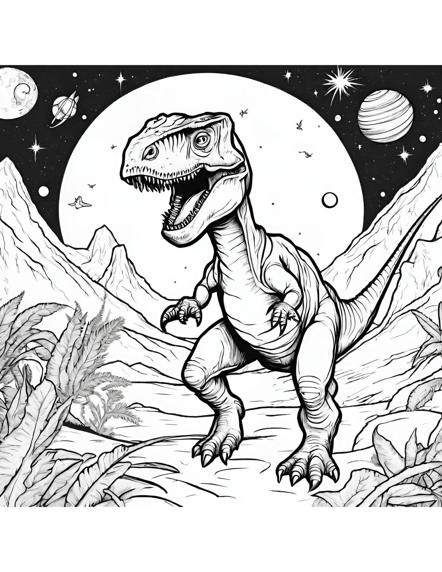 20 Fun Dinosaur Coloring Pages at Home Kids Entertainment Activity ...