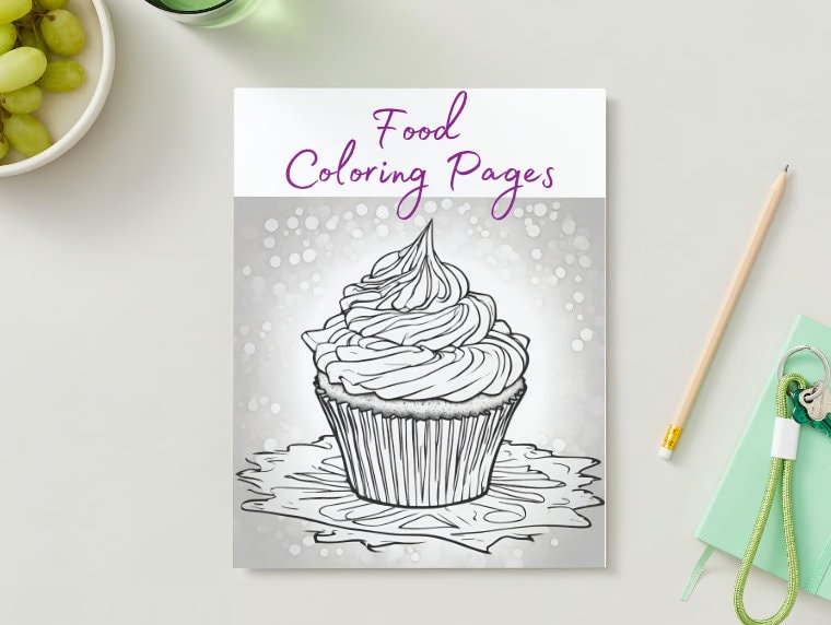 20 Food Coloring Pages at Home Kids Entertainment Activity Relaxing ...