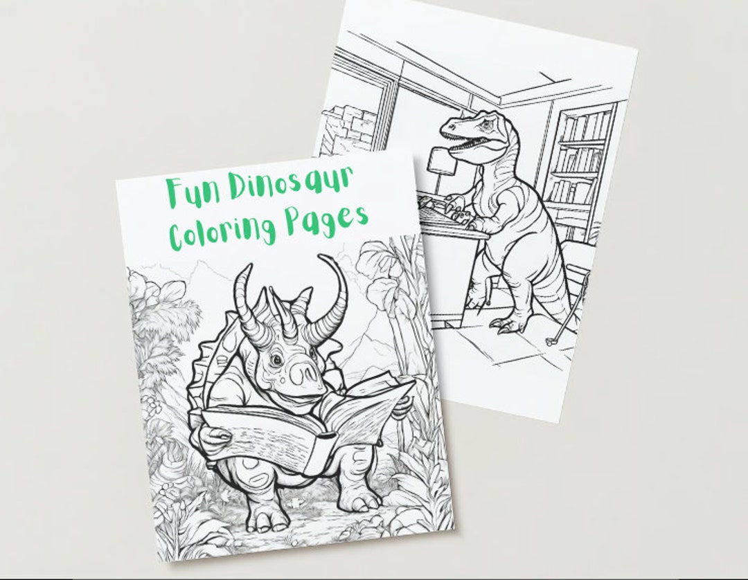 20 Fun Dinosaur Coloring Pages at Home Kids Entertainment Activity ...