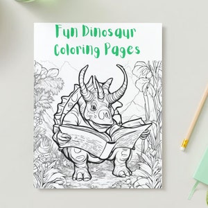 20 Fun Dinosaur Coloring Pages at Home Kids Entertainment Activity ...