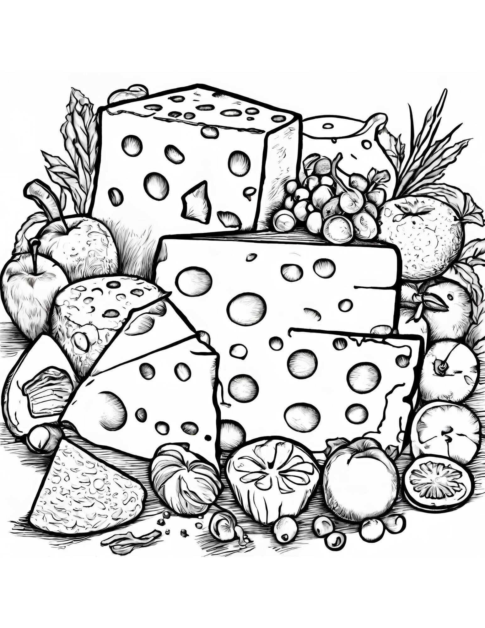 20 Food Coloring Pages at Home Kids Entertainment Activity Relaxing ...