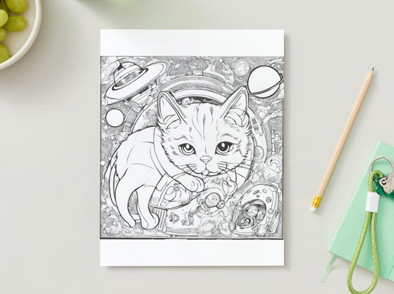 21 Cats in Space Coloring Pages at Home Kids Entertainment Activity ...