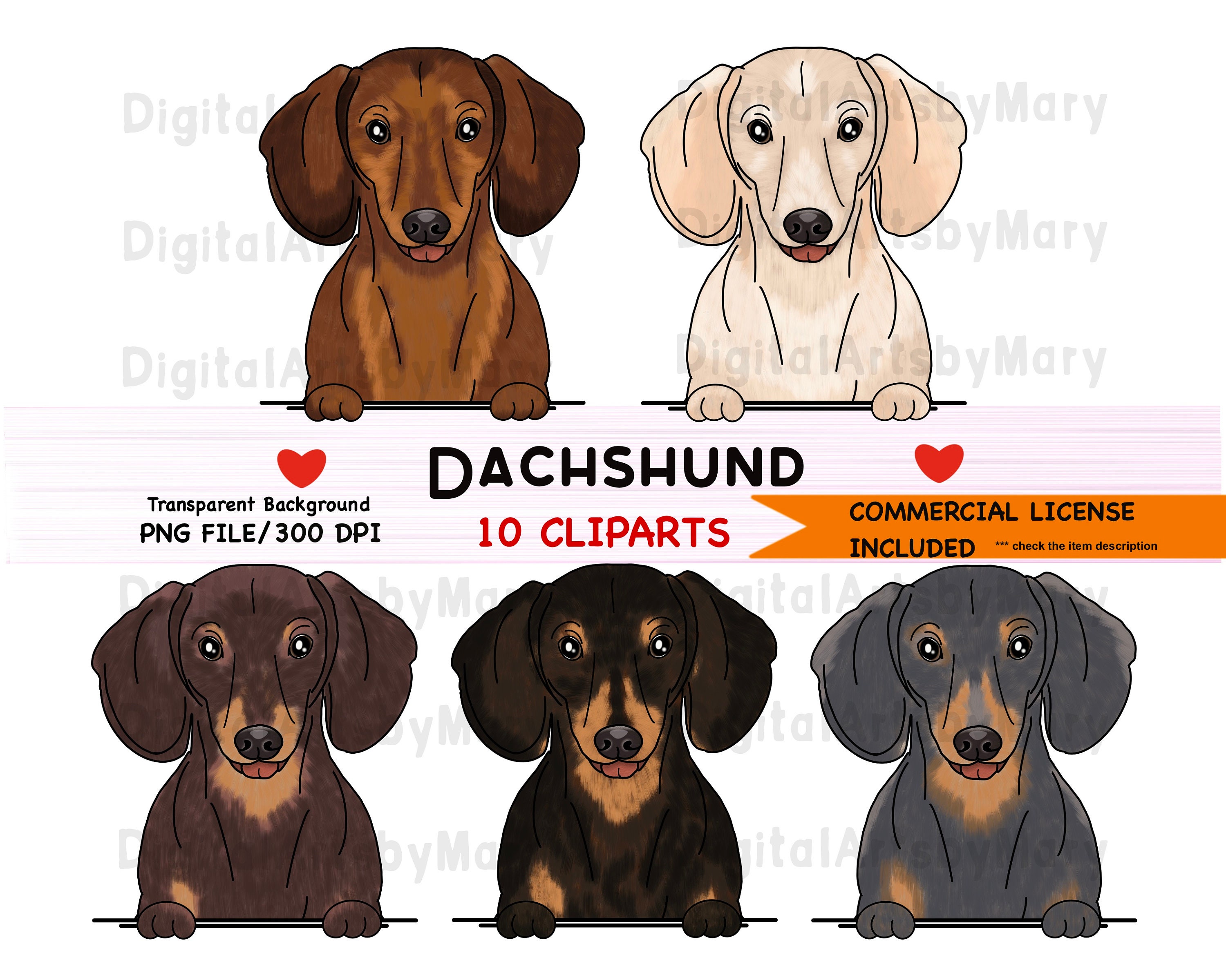 Dachshund Dog Pet Sticker Clipart Sausage Weiner Dog Printable Stickers ...