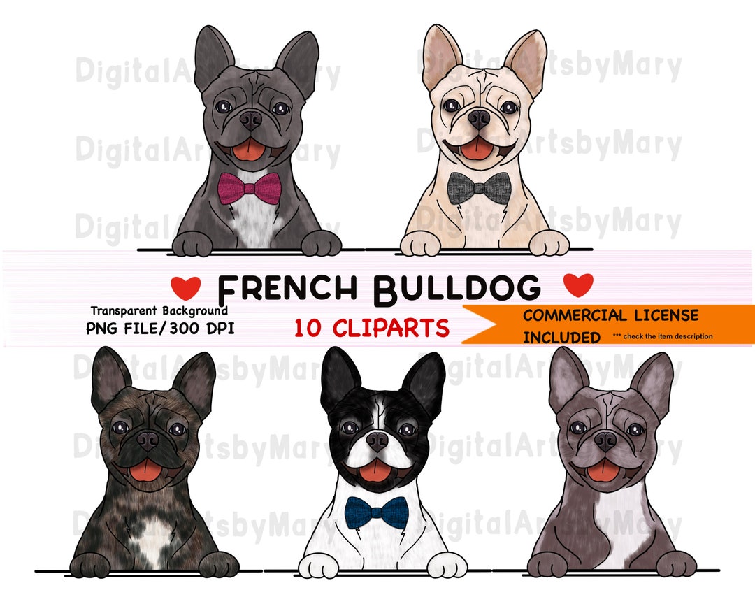 Frenchie Dog Pet Sticker Clipart French Bulldog Printable - Etsy