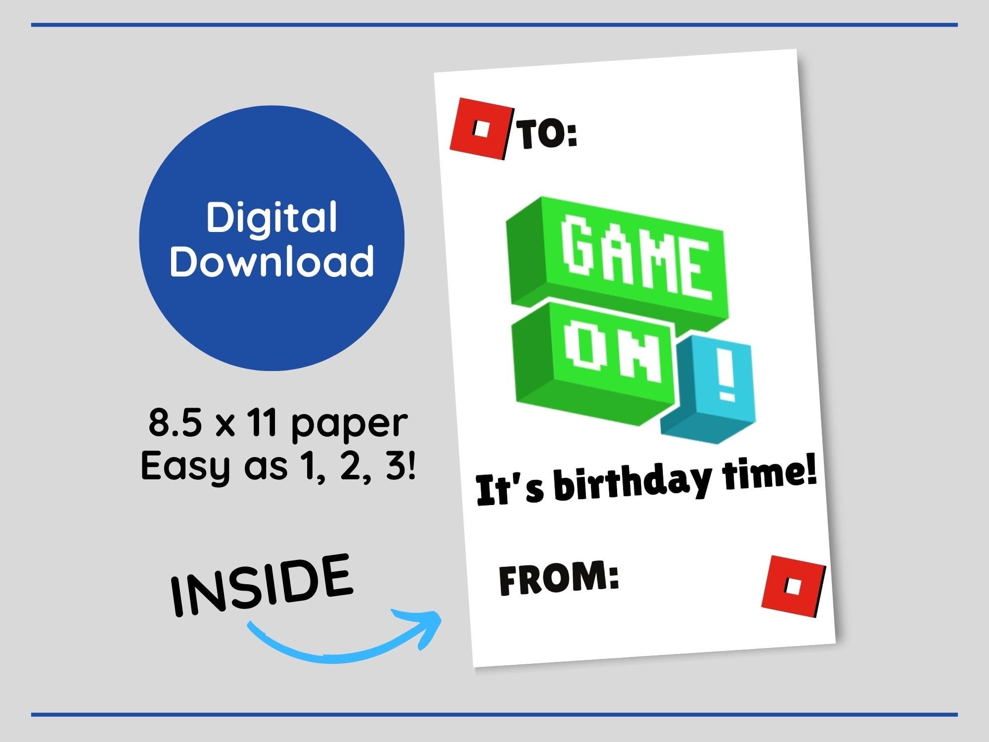ROBLOX: Happy Birthday Printable Card - Etsy