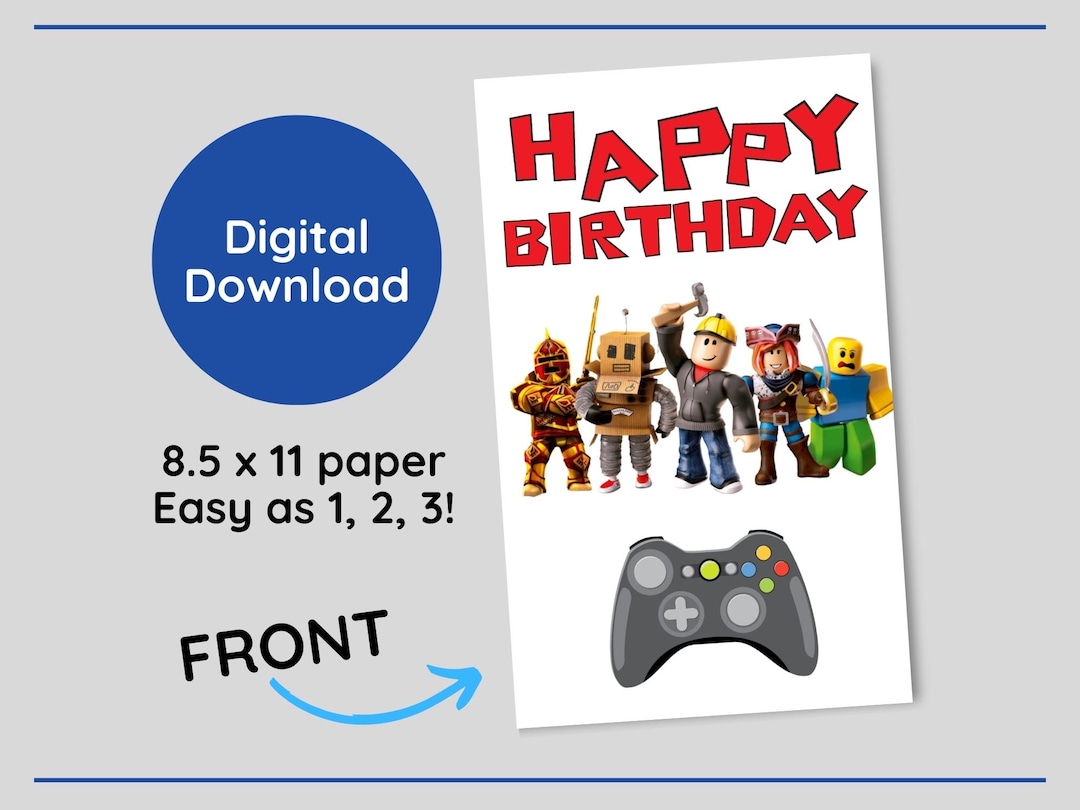 ROBLOX: Happy Birthday Printable Card - Etsy