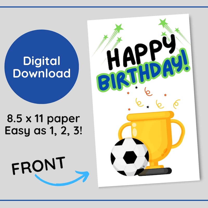 Soccer Birthday Card - Etsy