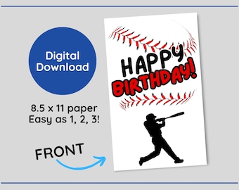 Baseball Birthday Card, Home Run Birthday Card, Baseball Birthday ...
