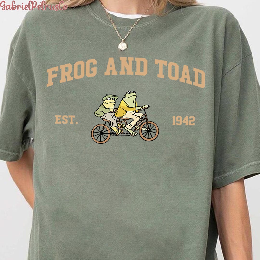 Frog and Toad Shirt, Frog and Toad on Bike Shirt, Nature Shirt, Frog ...