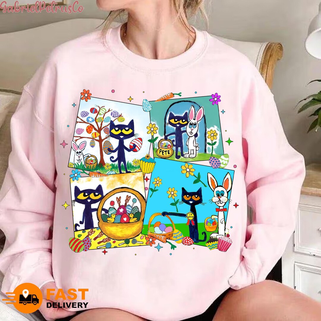 Pete the Cat Easter Egg Bunny Shirt, the Cool Cat Back to School T ...