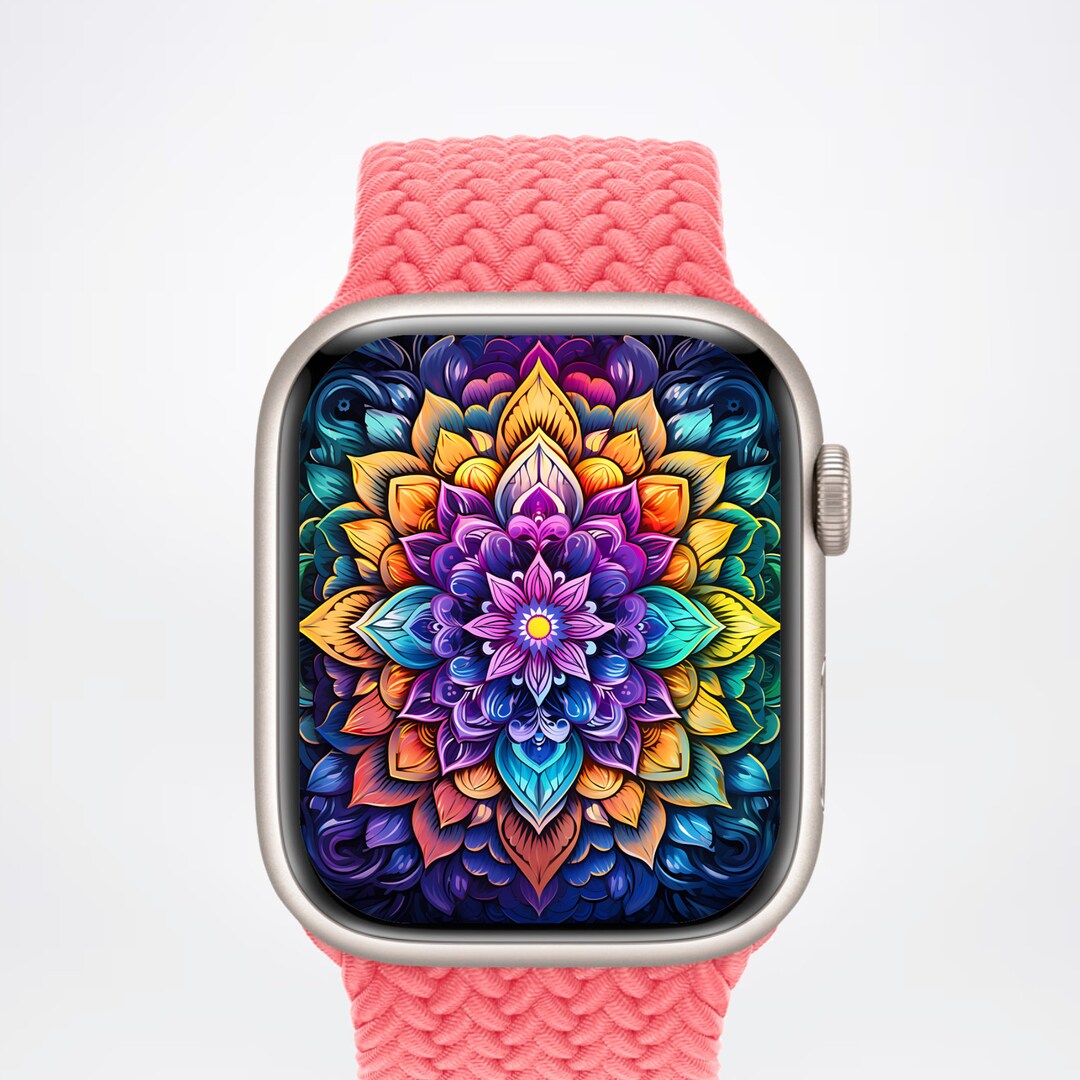 Mandala Apple Watch Meditation Watch Face Rainbow Mandala Watch ...