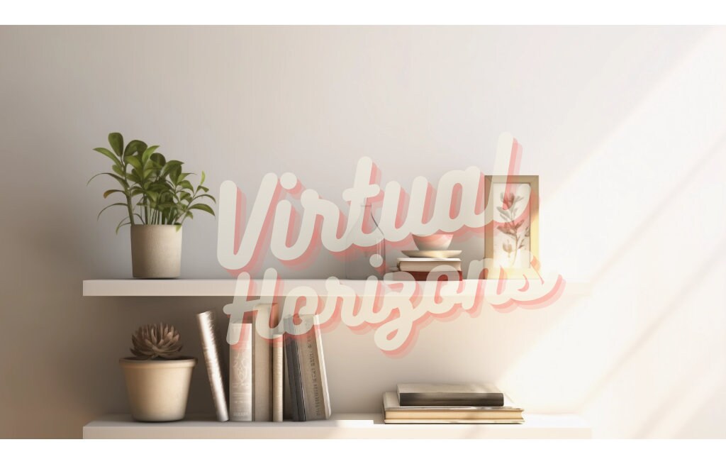 Zoom Virtual Backdrop Contemporary Shelving With a Modern - Etsy