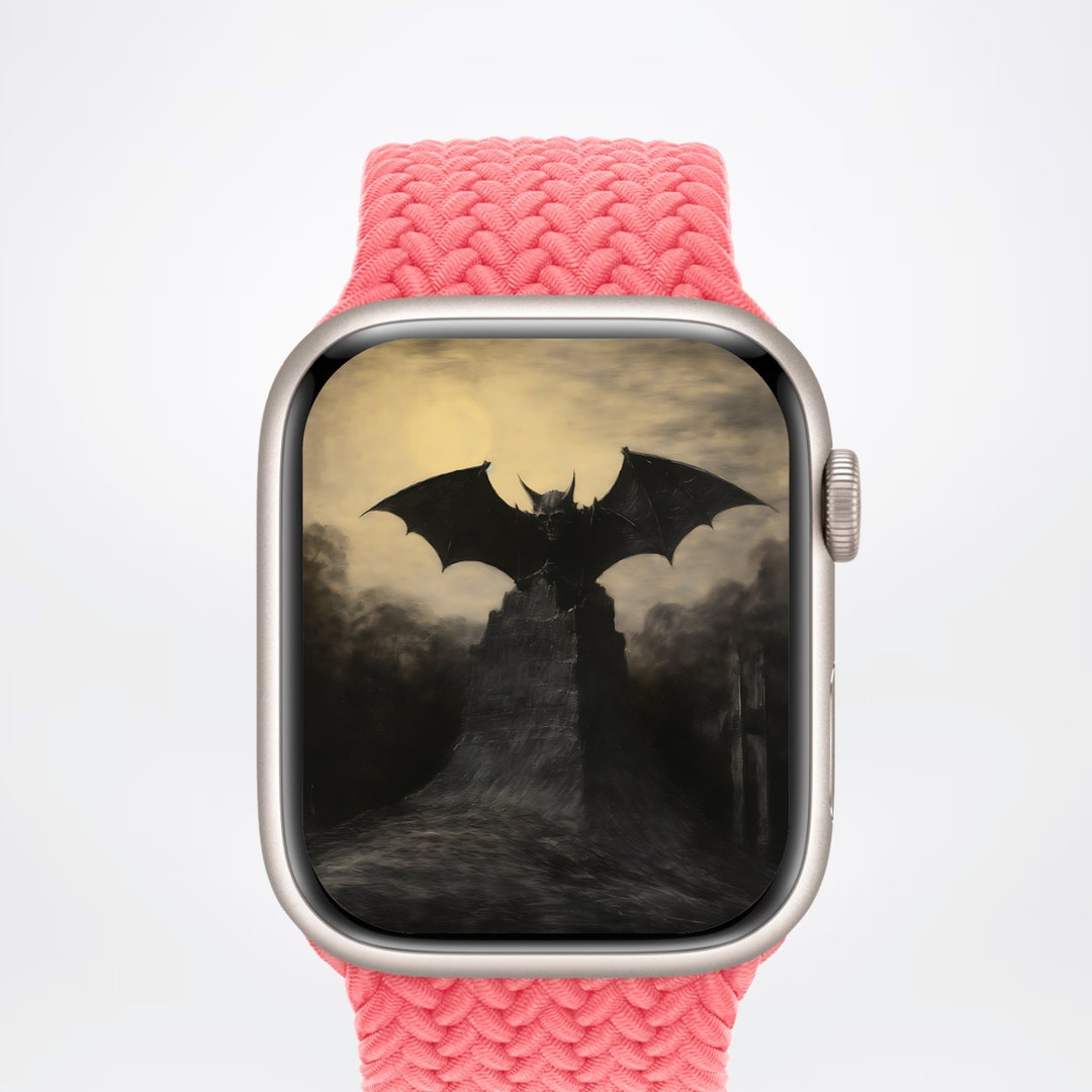 Gothic Demon Apple Watch Wallpaper, Dark Smartwatch Background, Witch ...