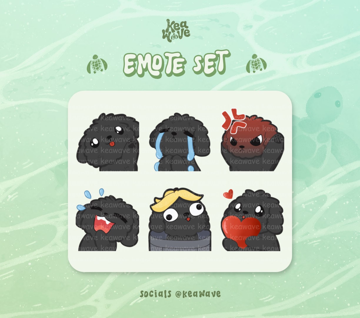 Black Dog Emotes 6 Cute Puppy Emotes Kawaii, Cozy, Shih Tzu, Terrier ...