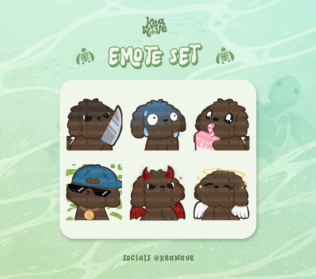 EMOTES • Brown Dog Emotes #2 • 6 Cute Puppy Emotes • Shih Tzu, Havanese ...