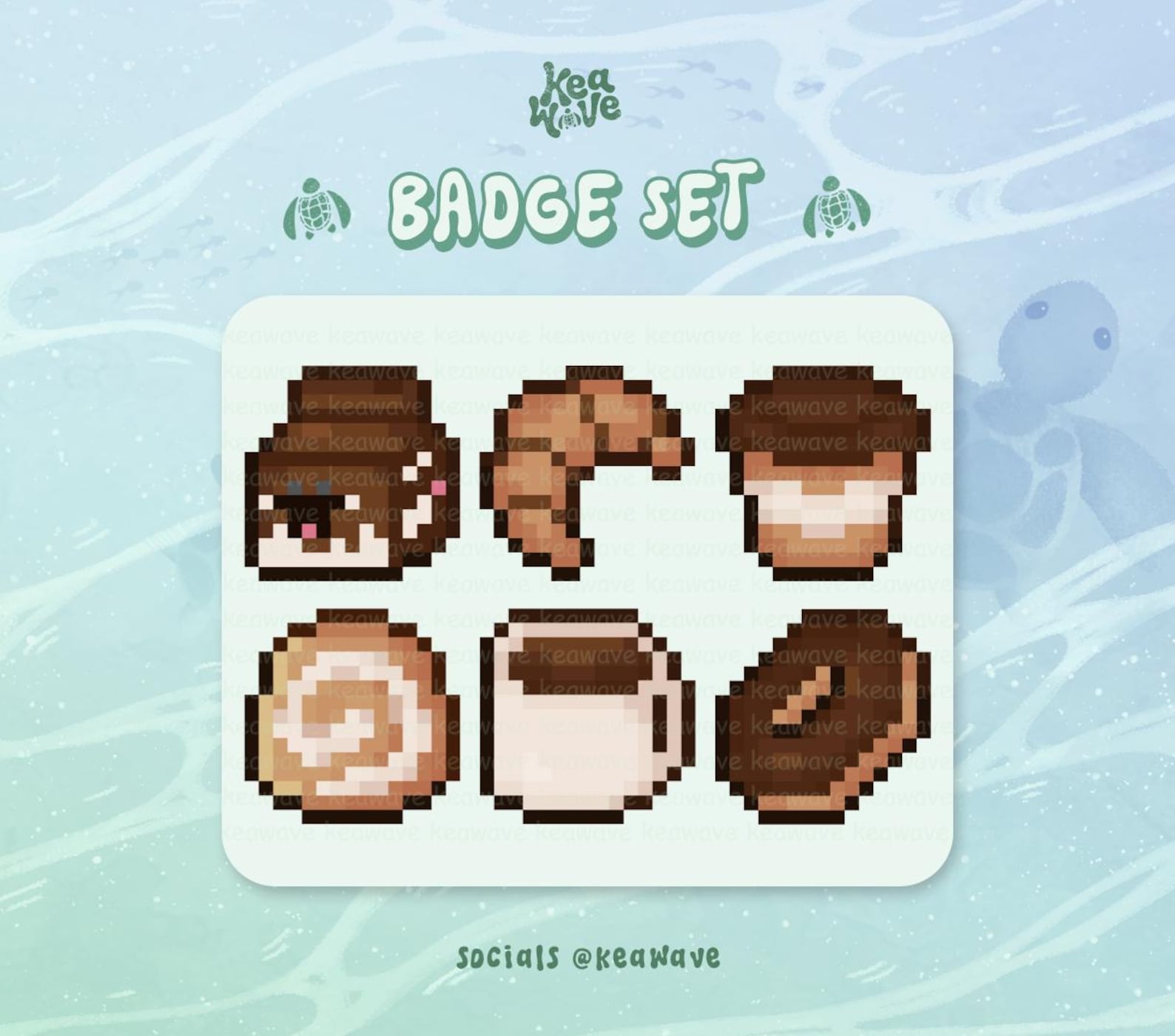 BADGES • Cafe Badges • 6 Cute Cafe Sub/bit Badges • Coffee, Pastry ...