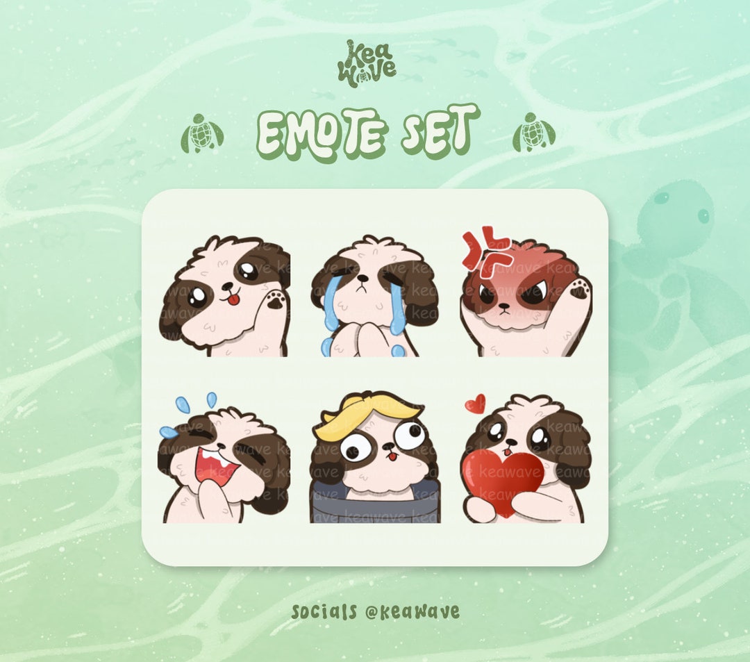 EMOTES • Brown & White Dog Emotes #1 • 6 Cute Puppy Emotes • Shih Tzu ...