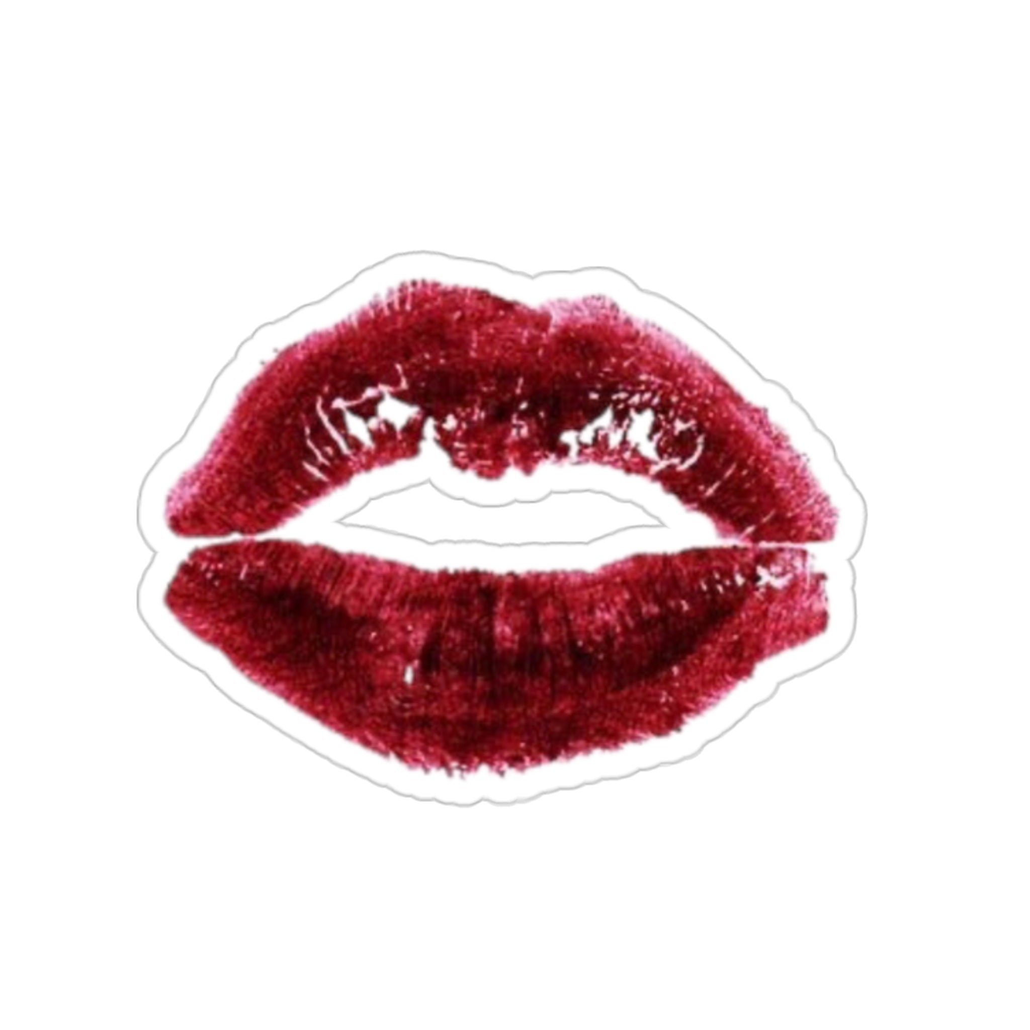 Red Lipstick Kissmark Sticker - Etsy