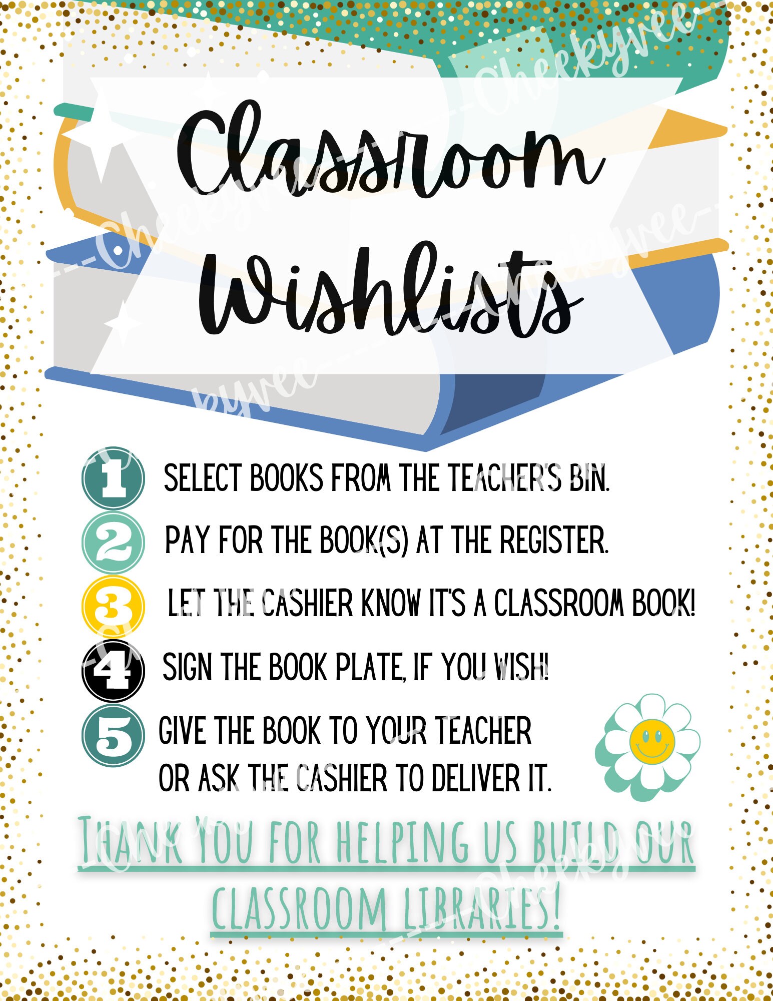 EDITABLE Book Fair Teacher Wishlist Sign - Etsy