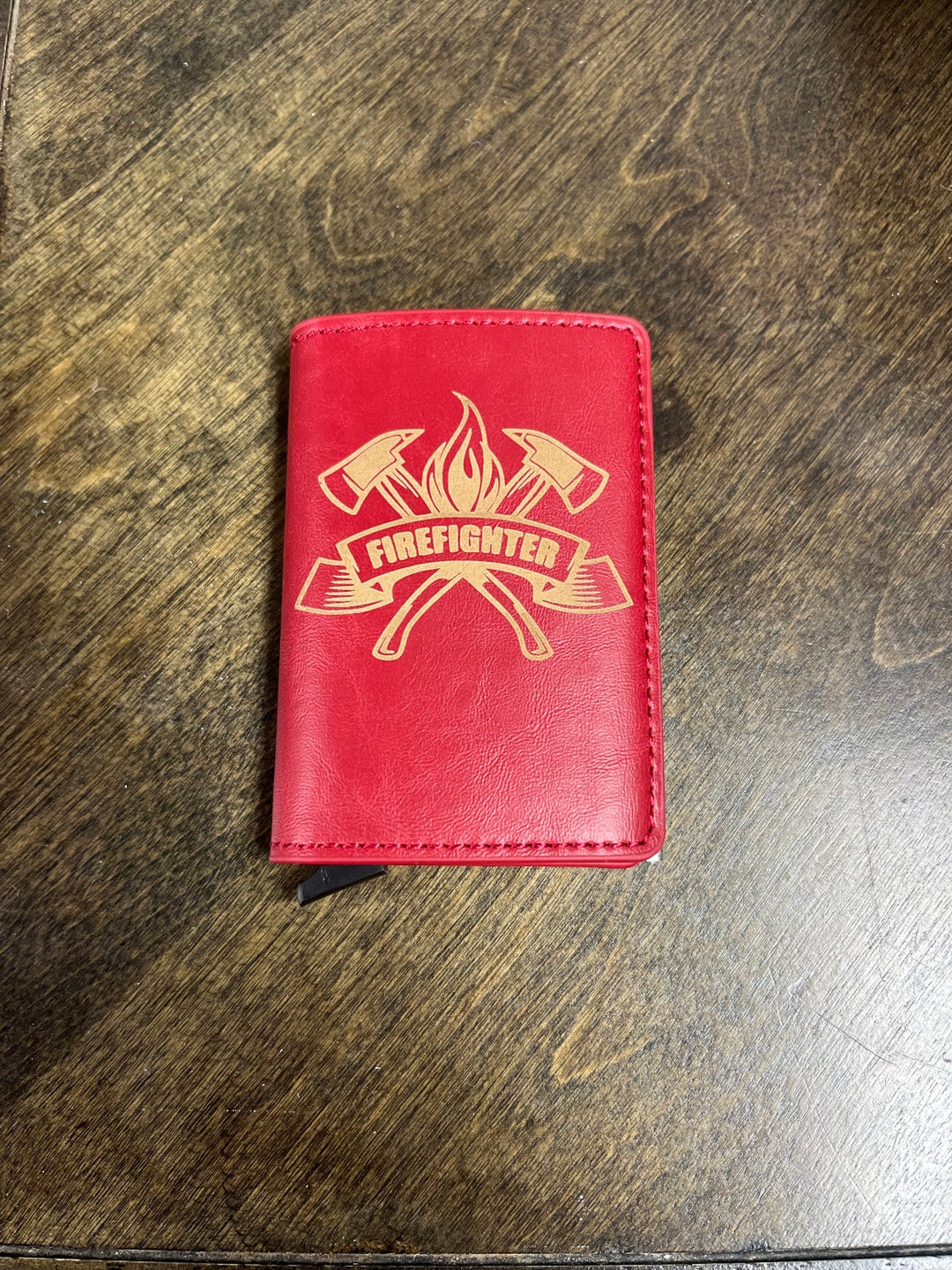 Leather & Metal Billfold Wallet - Etsy