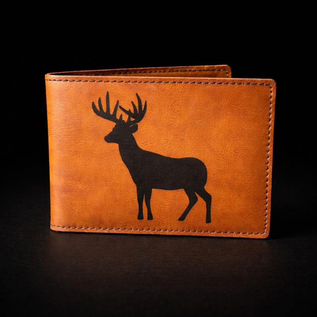 Deer Bifold Wallet | Slim Minimalist Wallet | Engraved Buck Design ...
