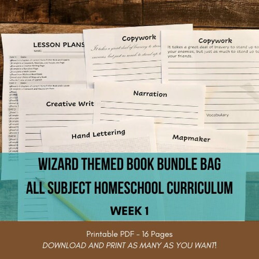 Wizard Themed Homeschool All Subject Curriculum Week 1 Printable, Book ...