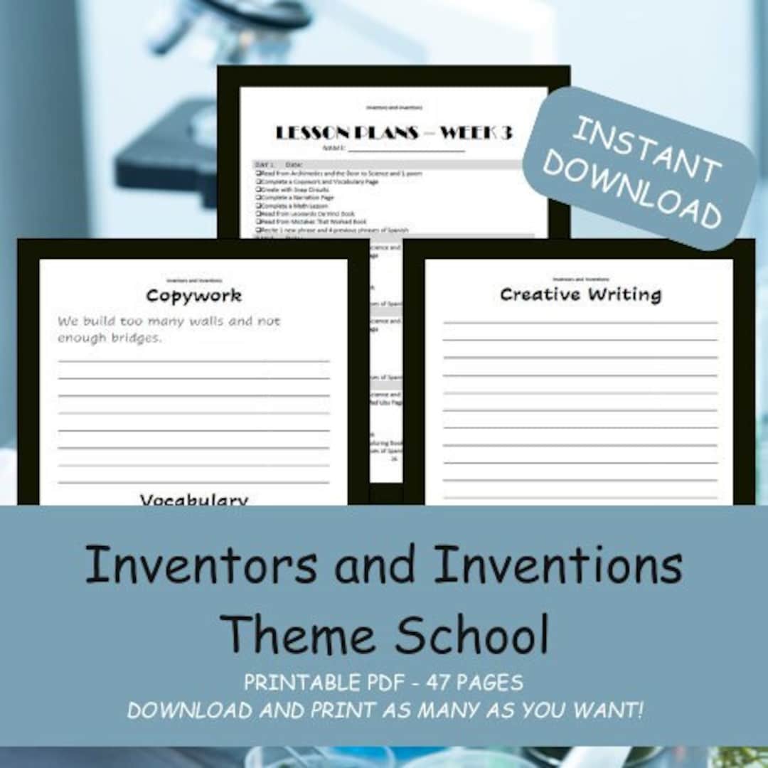Inventors and Inventions Themed Homeschool All Subject Curriculum Month ...