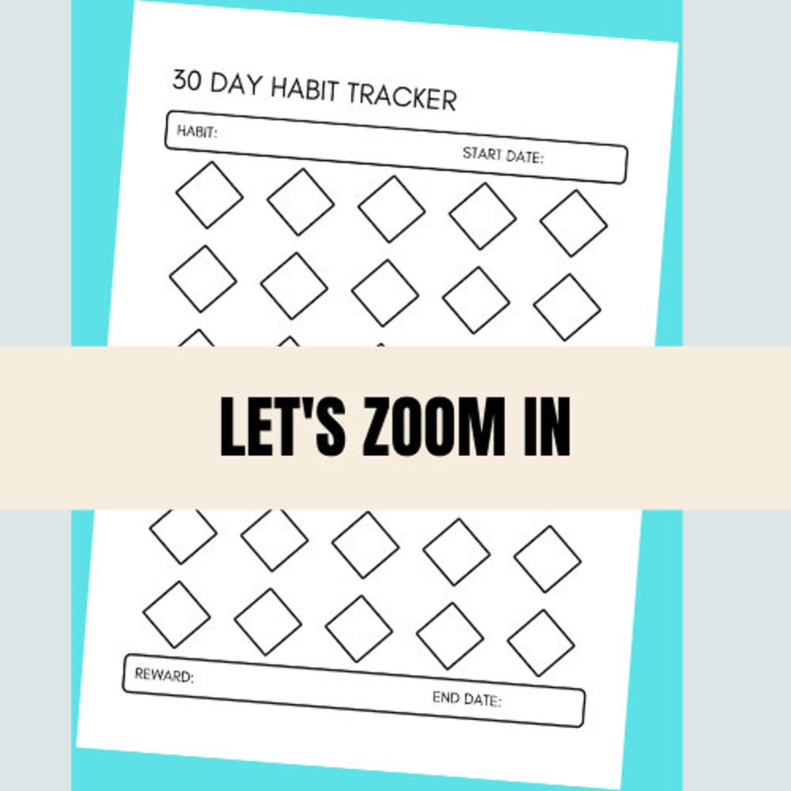 Habit Tracker Printable 30 Day and Weekly, 30 Day Challenge Printable ...