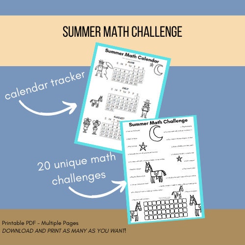 Summer Reading and Math Challenge Bundle Summer Planner - Etsy