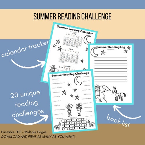 Summer Reading and Math Challenge Bundle Summer Planner - Etsy