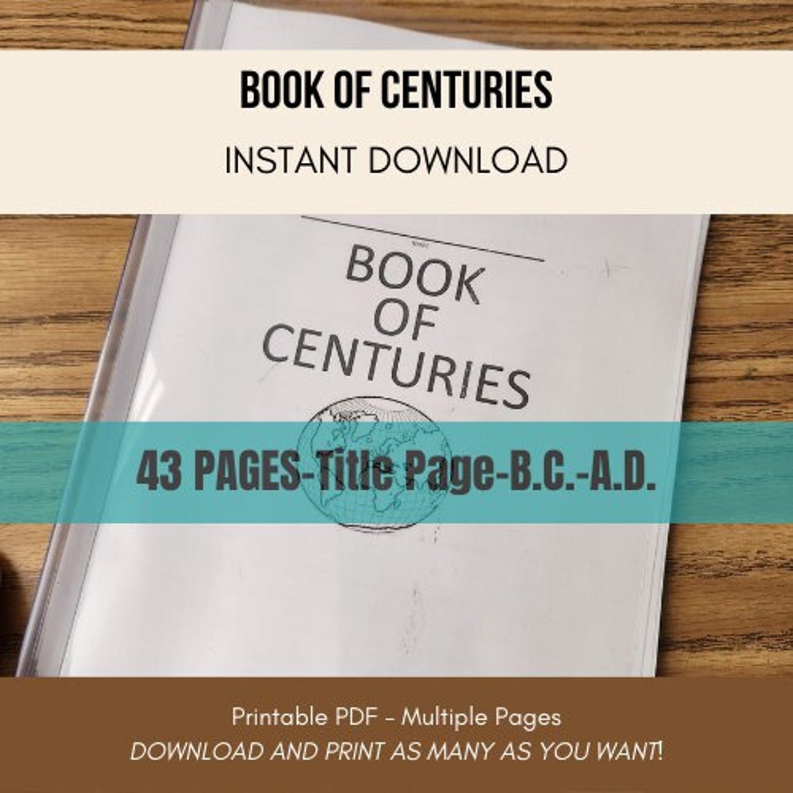 Book of Centuries Printable, Charlotte Mason Inspired Printable ...