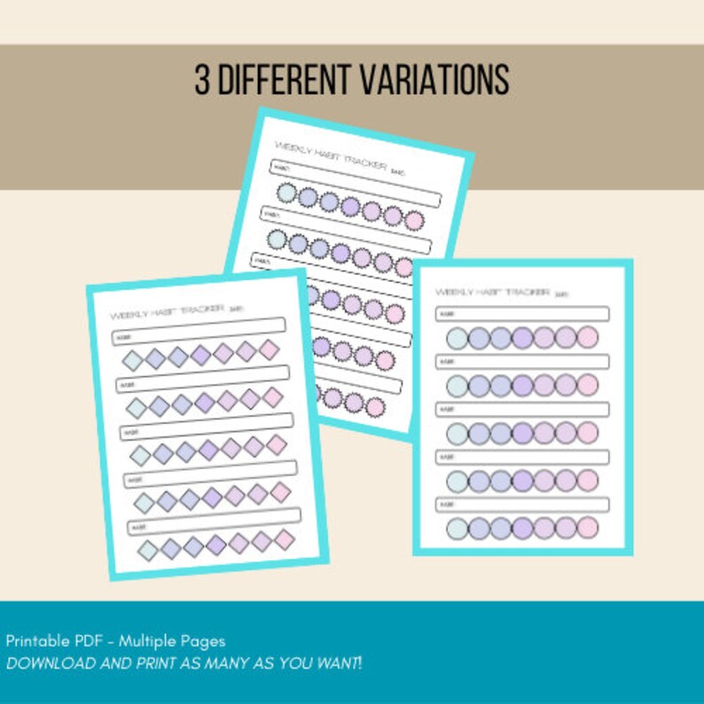 Habit Tracker Printable 30 Day and Weekly, 30 Day Challenge Printable ...