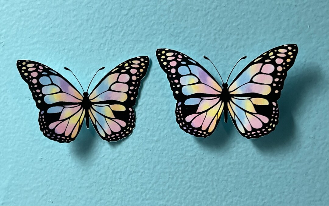 Rainbow Butterfly Sticker Weatherproof Matte - Etsy