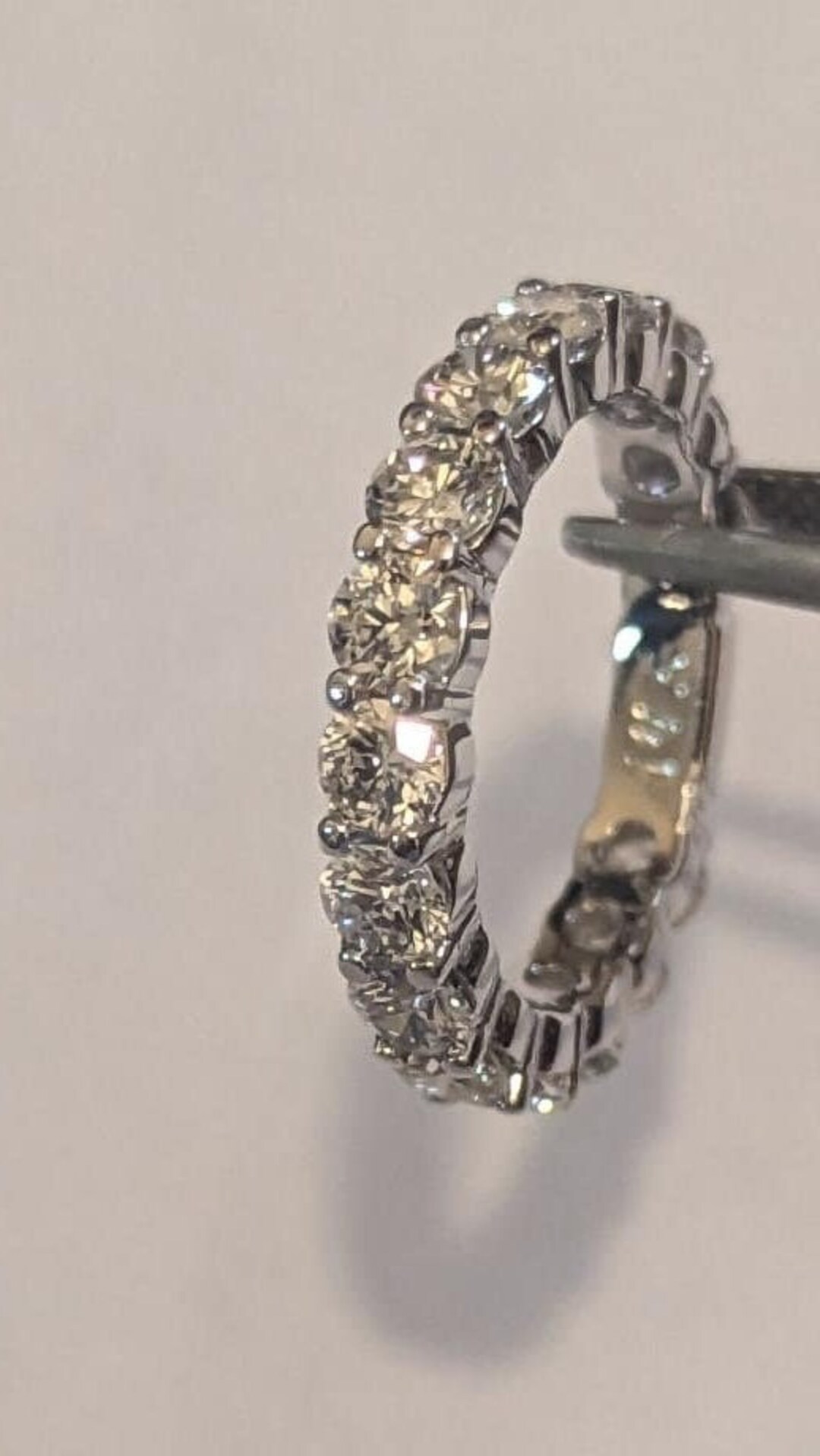 3 Ct Ring 14k Solid Gold Lab Grown CVD Diamond Eternity Band Wedding ...