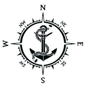 Anchor Compass Decal | Car Decal | | Laptop Stickers - Etsy