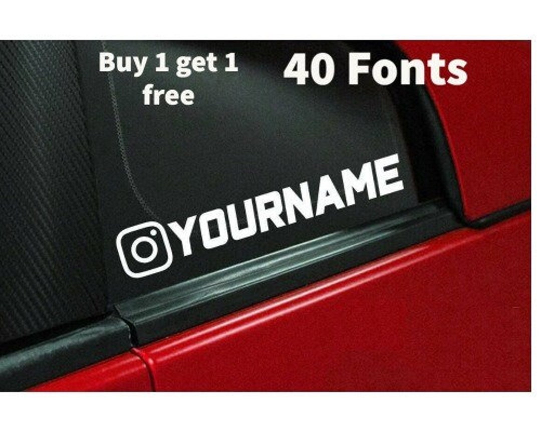 Pack of 2 | Custom Instagram Decal | Social Media Decal | Car Decal ...