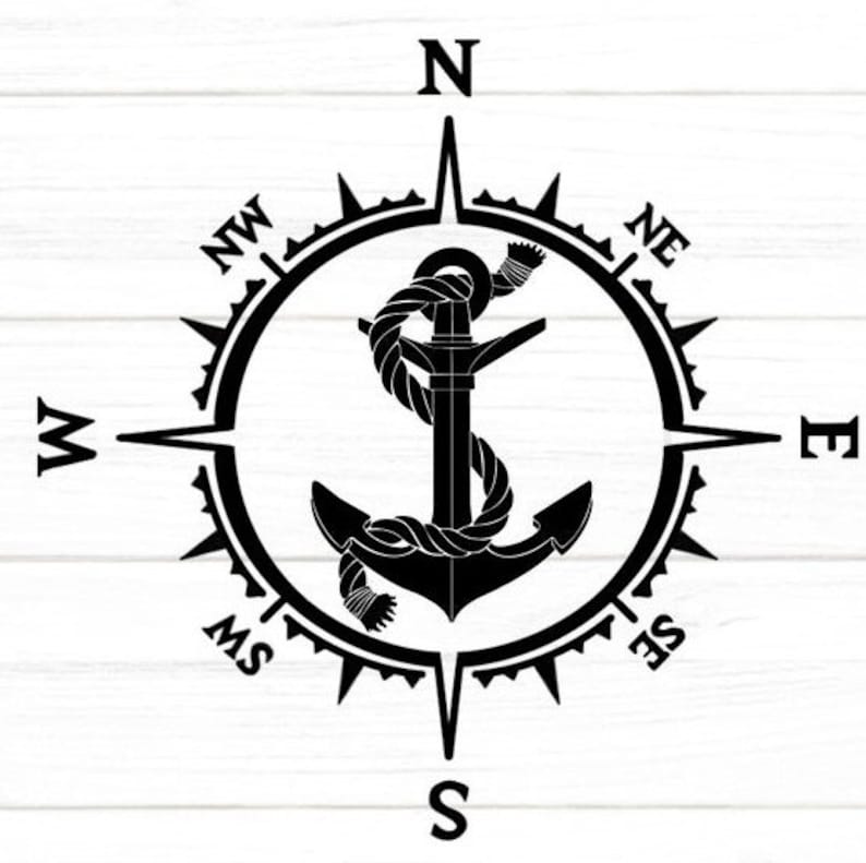 Anchor Compass Decal | Car Decal | | Laptop Stickers - Etsy