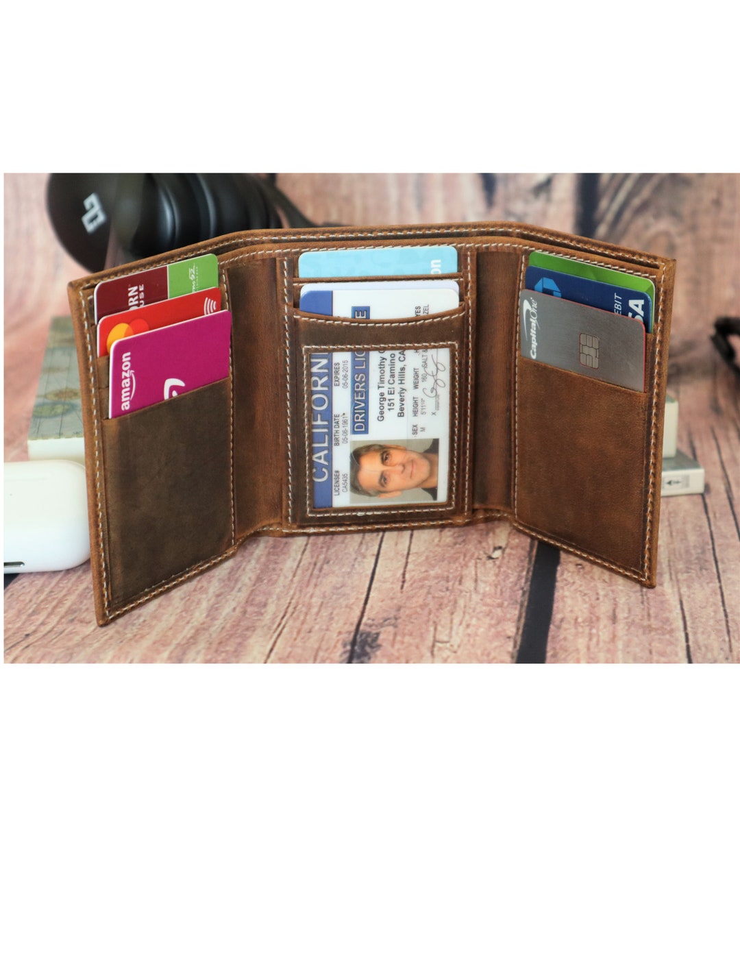 Personalized Father's Day Gift Leather Wallet for Dad, Engraved Leather ...