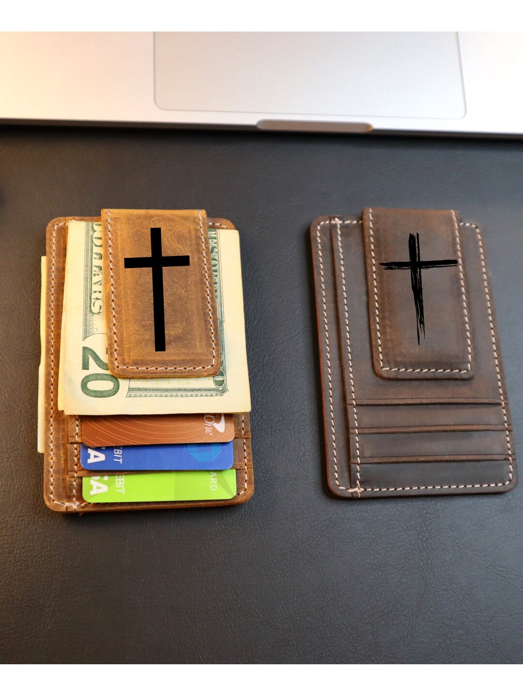 Patriotic Leather Money Clip Father's Day Christian Veterans Service ...