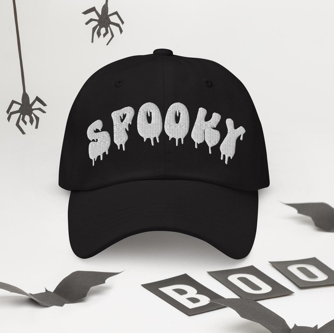 Dad Embroidered Spooky Halloween Hat, Halloween Dripping Letter Cap ...
