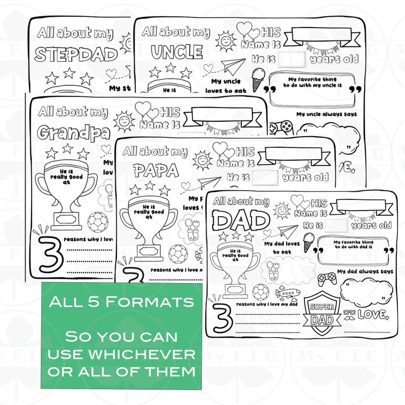 Dad Card Activity Coloring Printable All About Dad, Stepdad, Papa ...