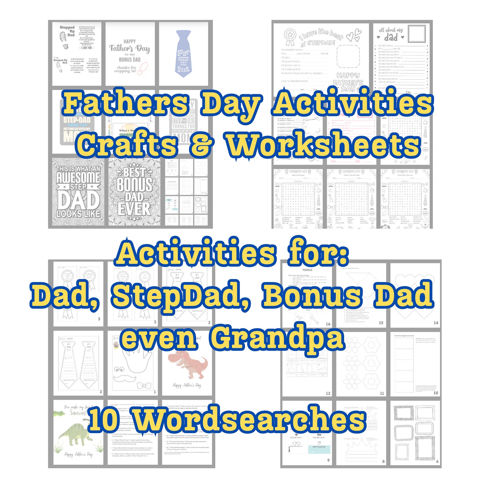 Dad Card Activity Coloring Printable All About Dad Instant Download ...