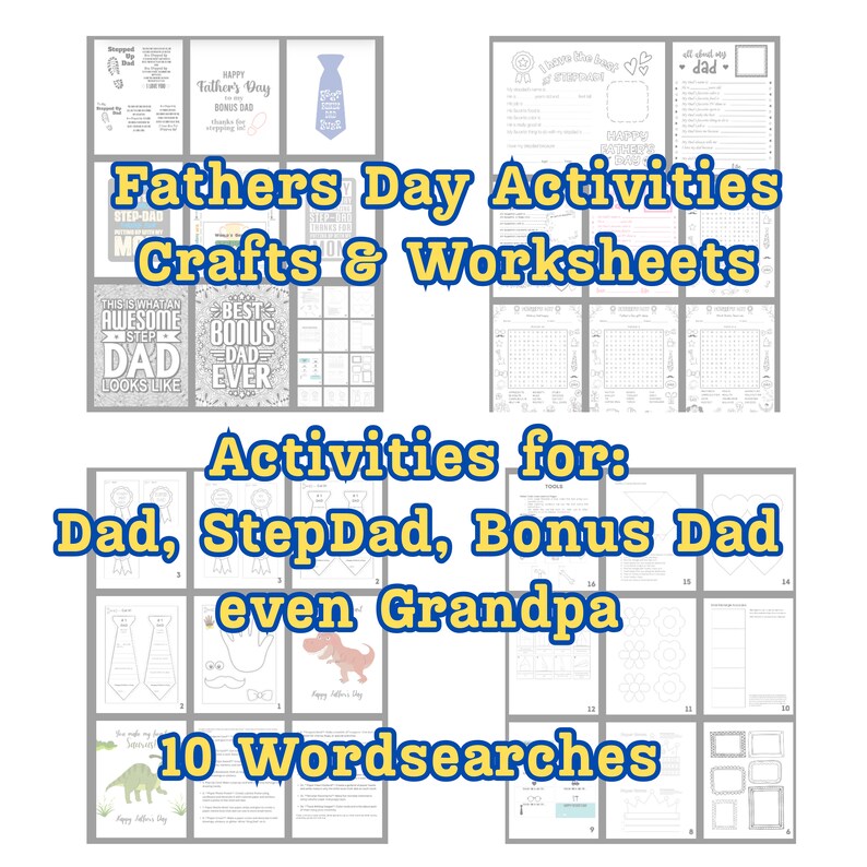 Dad Card Activity Coloring Printable All About Dad Instant Download ...