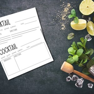 Cocktail Recipe Card Template 4x6 3x5 5x7 Signature Drink Canva Recipe ...
