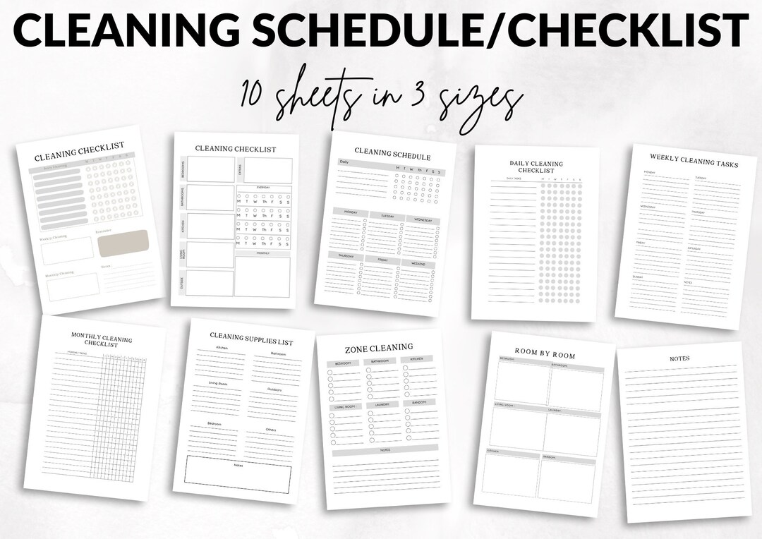 Daily, Weekly, Monthly Deep Clean Checklist & House Cleaning Schedule ...